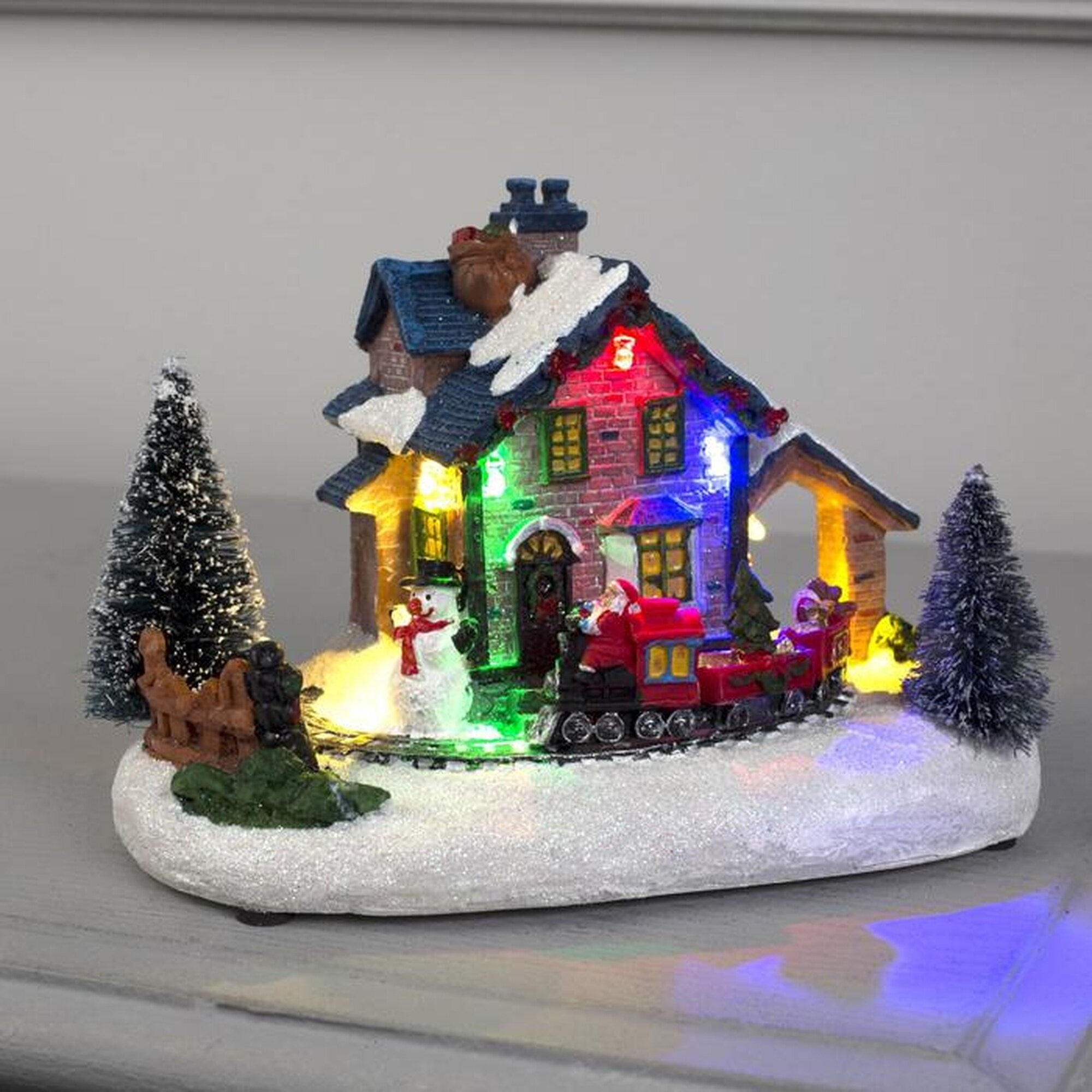 Световая фигура Luazon Lighting «Рождественский поезд», полистоун, 17×12×9 см