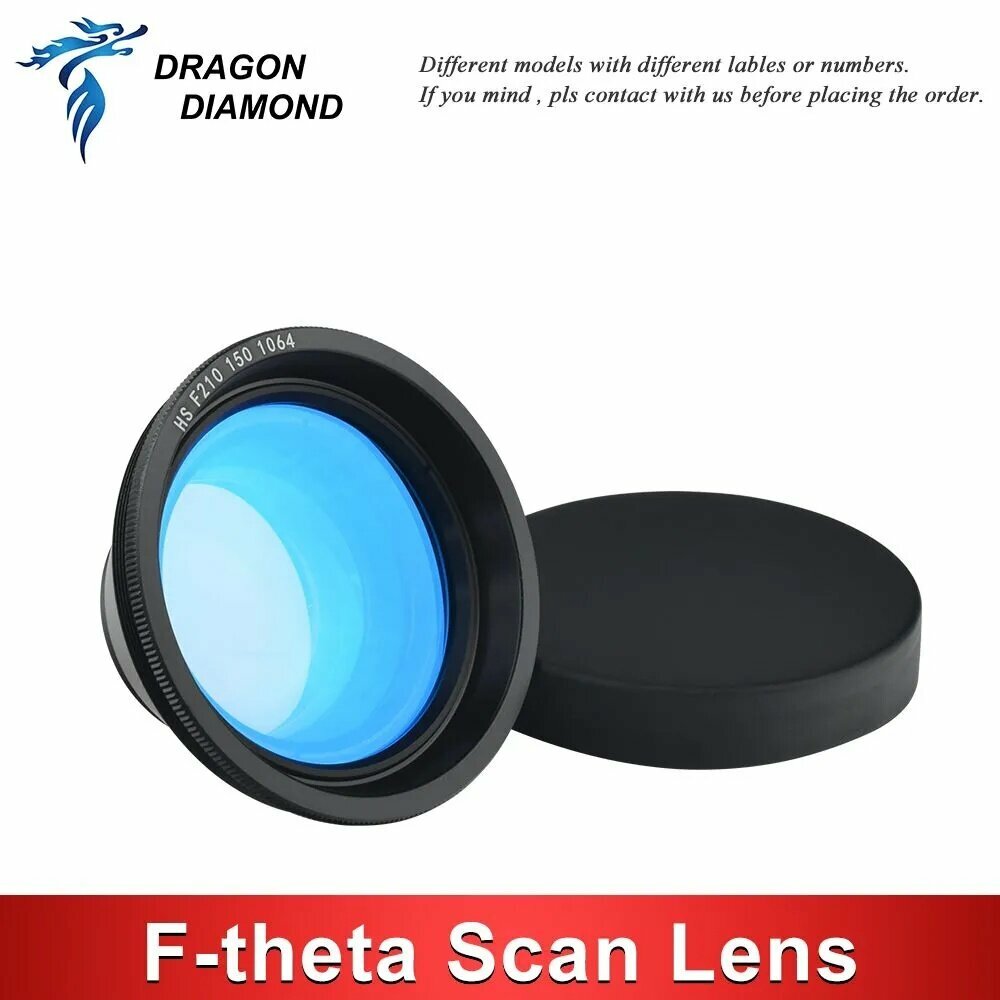 Объектив F-theta Field Scan 150x150 мм F210 мм для деталей машины для маркировки оптоволоконного лазера YAG 1064 нм