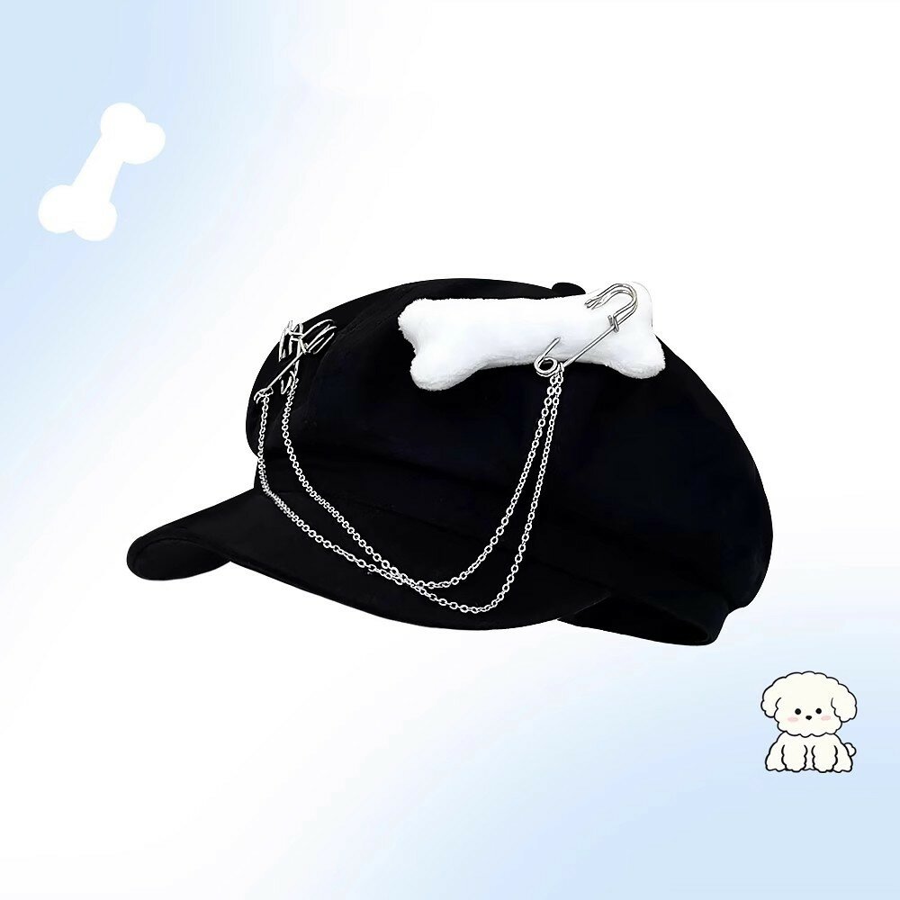 Японский берет y2k с кошачьими ушками, женская нишевая двумерная субкультурная милая восьмиугольная шляпа с большой окружностью головы и маленьким лицом