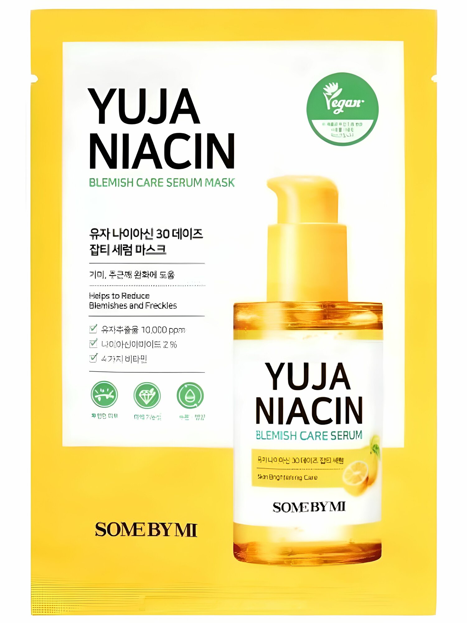 SOME BY MI Тканевая маска для лица с экстрактом юдзу YUJA NIACIN BLEMISH CARE SERUM MASK 25г