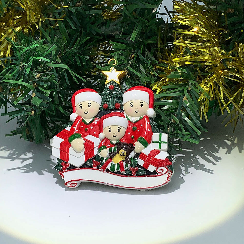 Изысканные ручные рождественские украшения из смолы с сердечными голубями для праздников, 3 куклы