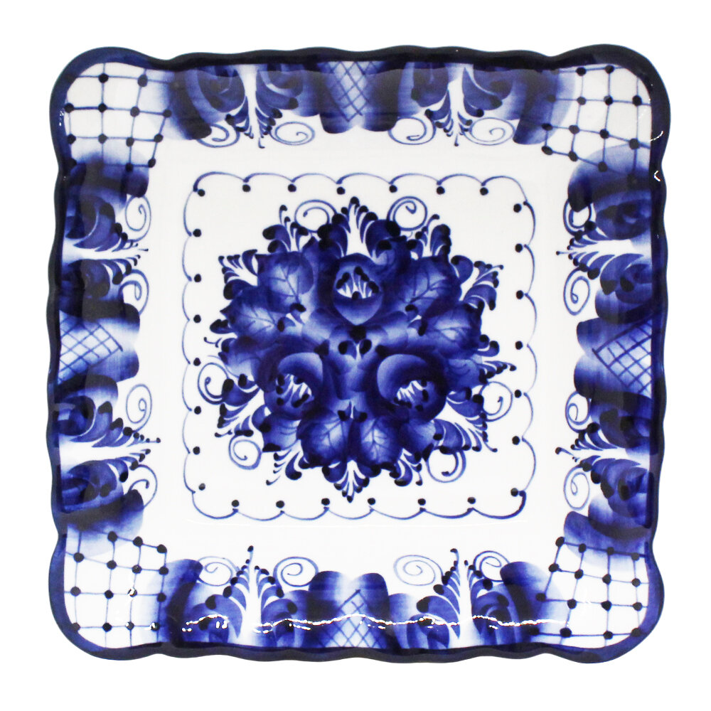 Фарфоровая конфетница - фруктовница, "Ариса", Ручная работа, (Гжель)