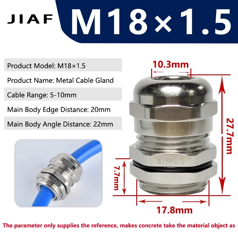 Водонепроницаемые кабельные вводы PG7 M20 латунные никелированные M18X1.5 For 5-10mm