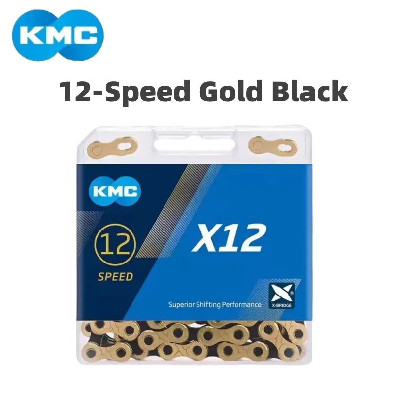Цепь KMC X12 12-скоростей Gold Black