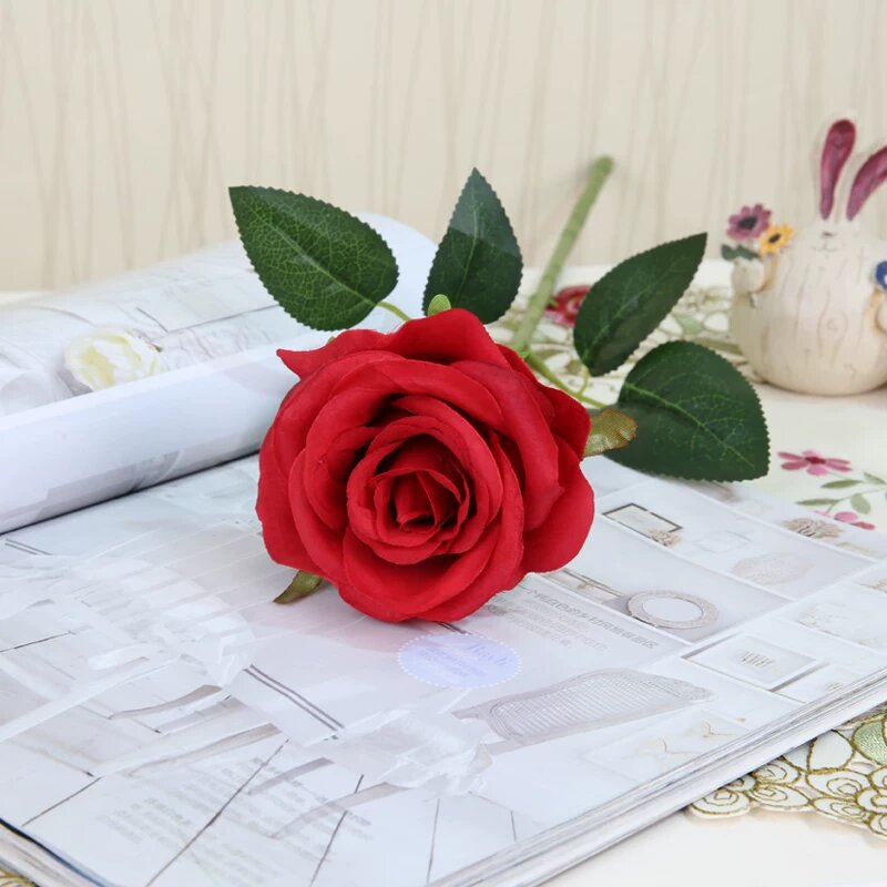 Поддельные цветы, имитация роз, декоративные цветы, розы для любовника, одиночные цветы, обеденный стол для гостиной,