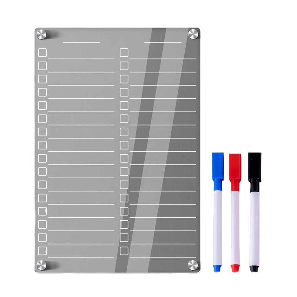 Упаковка прозрачных акриловых магнитных досок для сухой стирки, идеально подходящих для еженедельного планирования на холодильнике и организации ежедневных задач