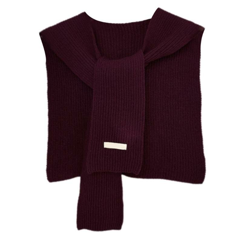 Женский вязаный шарф-пончо, Пурпурно - красный