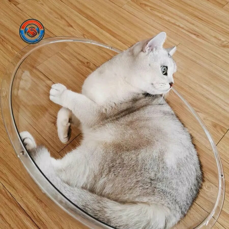 Прозрачная акриловая полусфера для клетки питомца, купол-капсула для DIY гамака кошки, ударопрочная замена детали, премиум пластик, устойчива к падению и когтям, идеальная форма для обзора 360