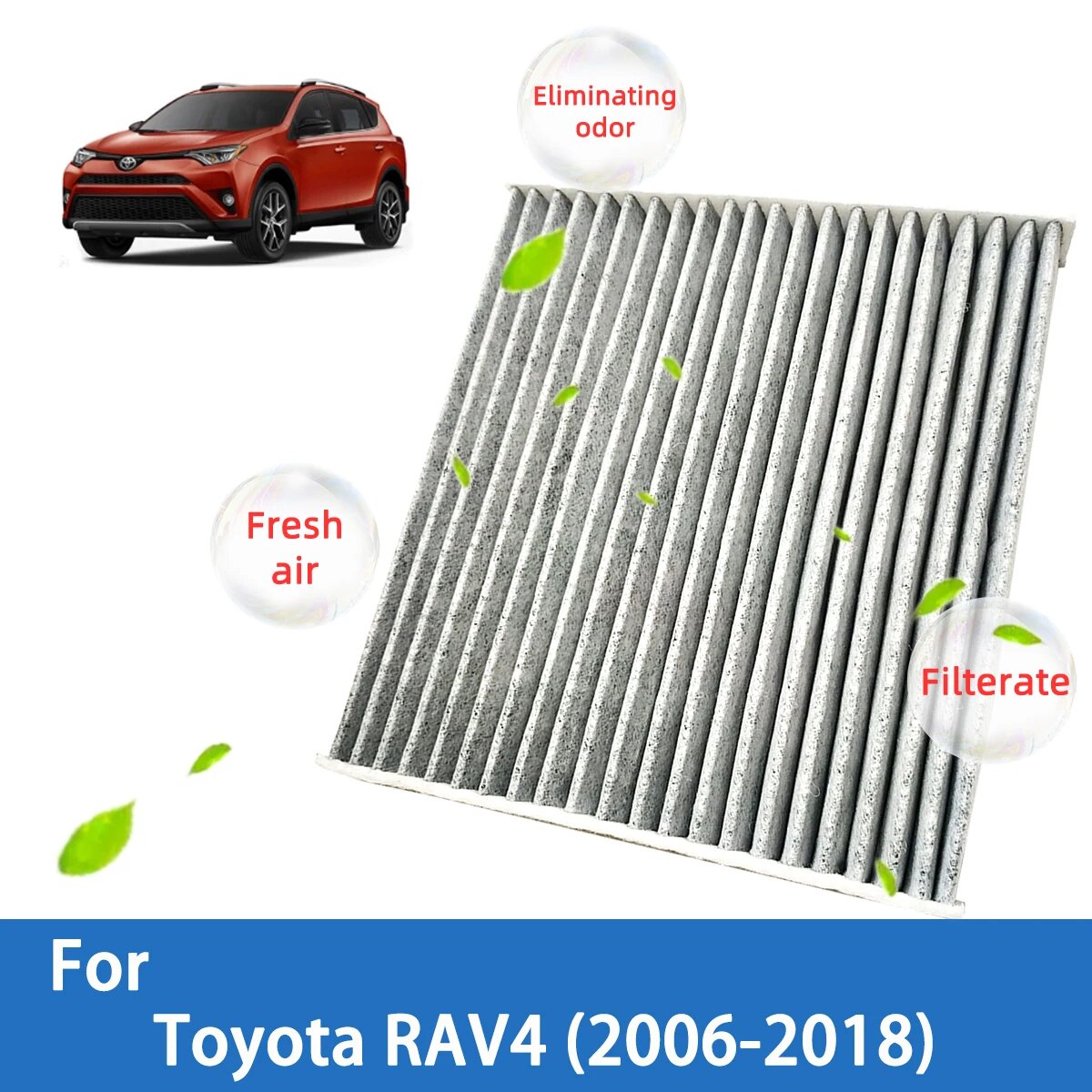 Автомобильный салонный фильтр для Toyota RAV4 2006-2018, автомобильные фильтры из углеродного волокна 87139-02020 87139-02090 87139-06040 87139-060