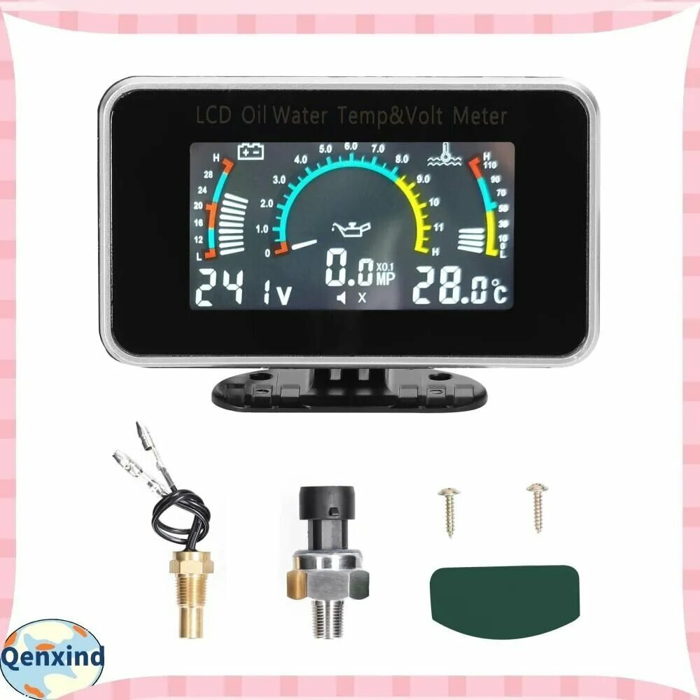 3-в-1 Автомобильный Прибор, Цифровой LCD Манометр давления масла, температуры воды и вольтметр, Универсальный инструмент для автомобилей, грузовиков и RV