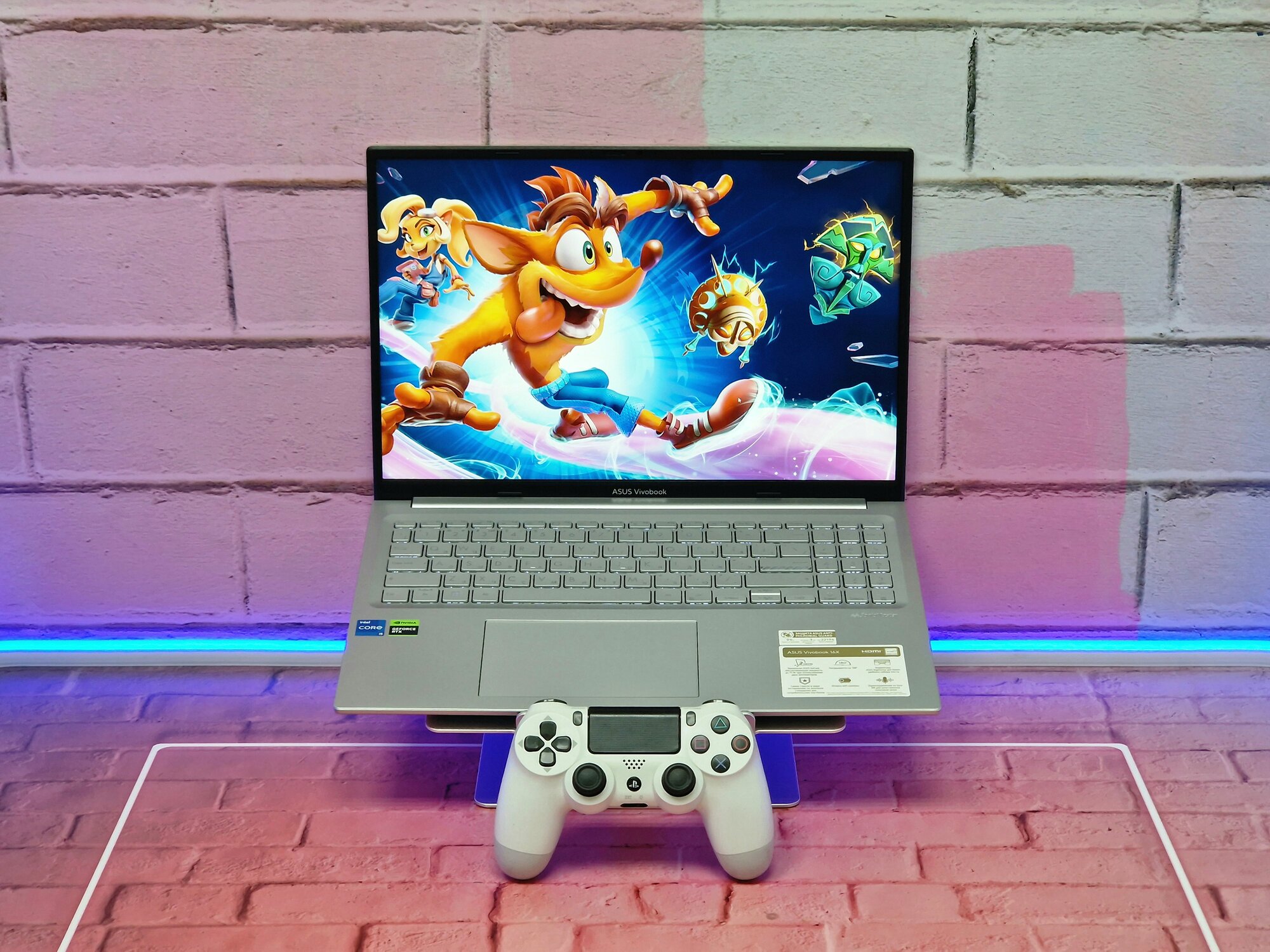 16", Ноутбук ASUS VivoBook 16X, IPS 144 ГЦ, Core i5 13420H, 16 ГБ, SSD 512 ГБ, Geforce RTX 3050, Win11Home, серебристый