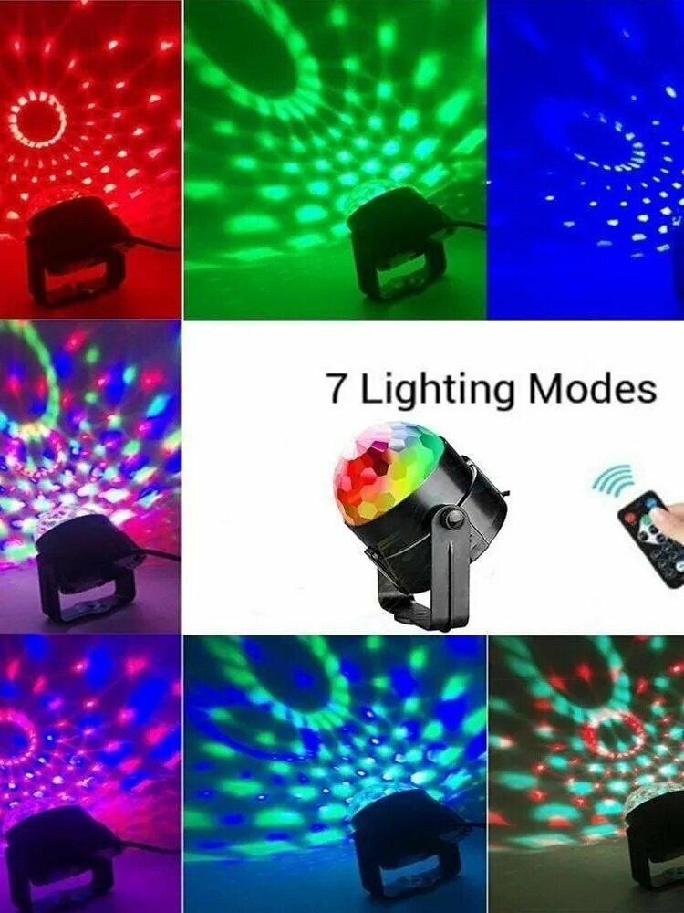 Светодиодный диско-шар RGB для вечеринок + пульт дистанционного управления