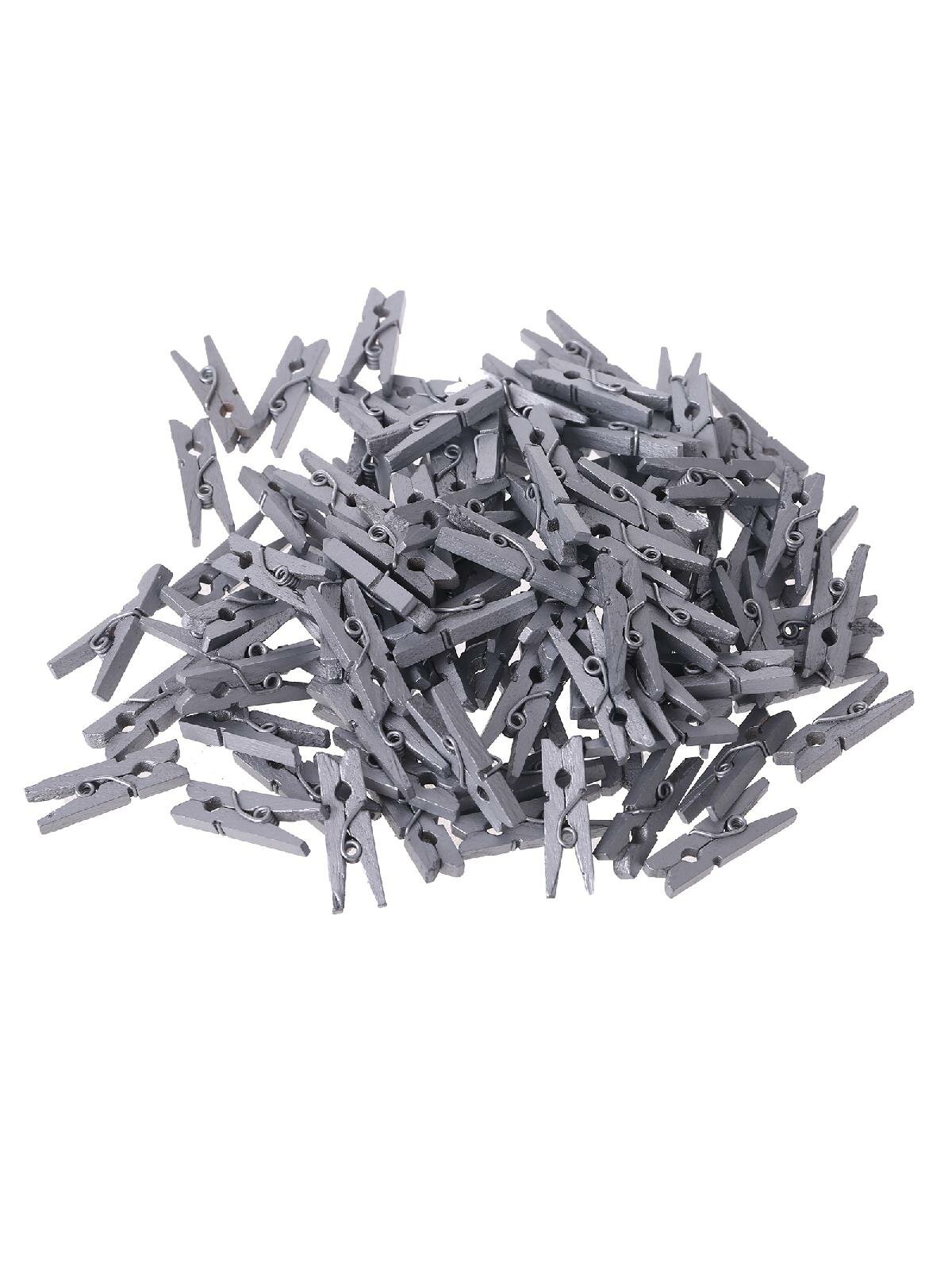 100шт небольшого размера 25 мм Мини-натуральные деревянные зажимы для прищепки для фотобумаги Ремесленное украшение