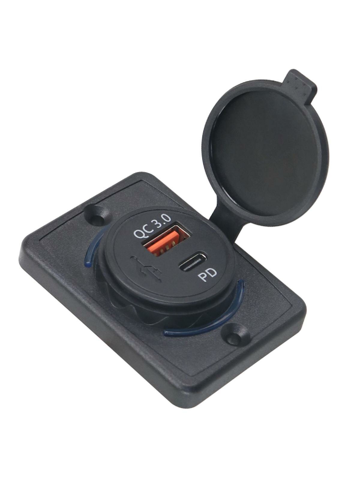 12 В-24 В Разъем USB C и USB-порт Гнездо автомобильного зарядного устройства Розетка Адаптер для зарядки