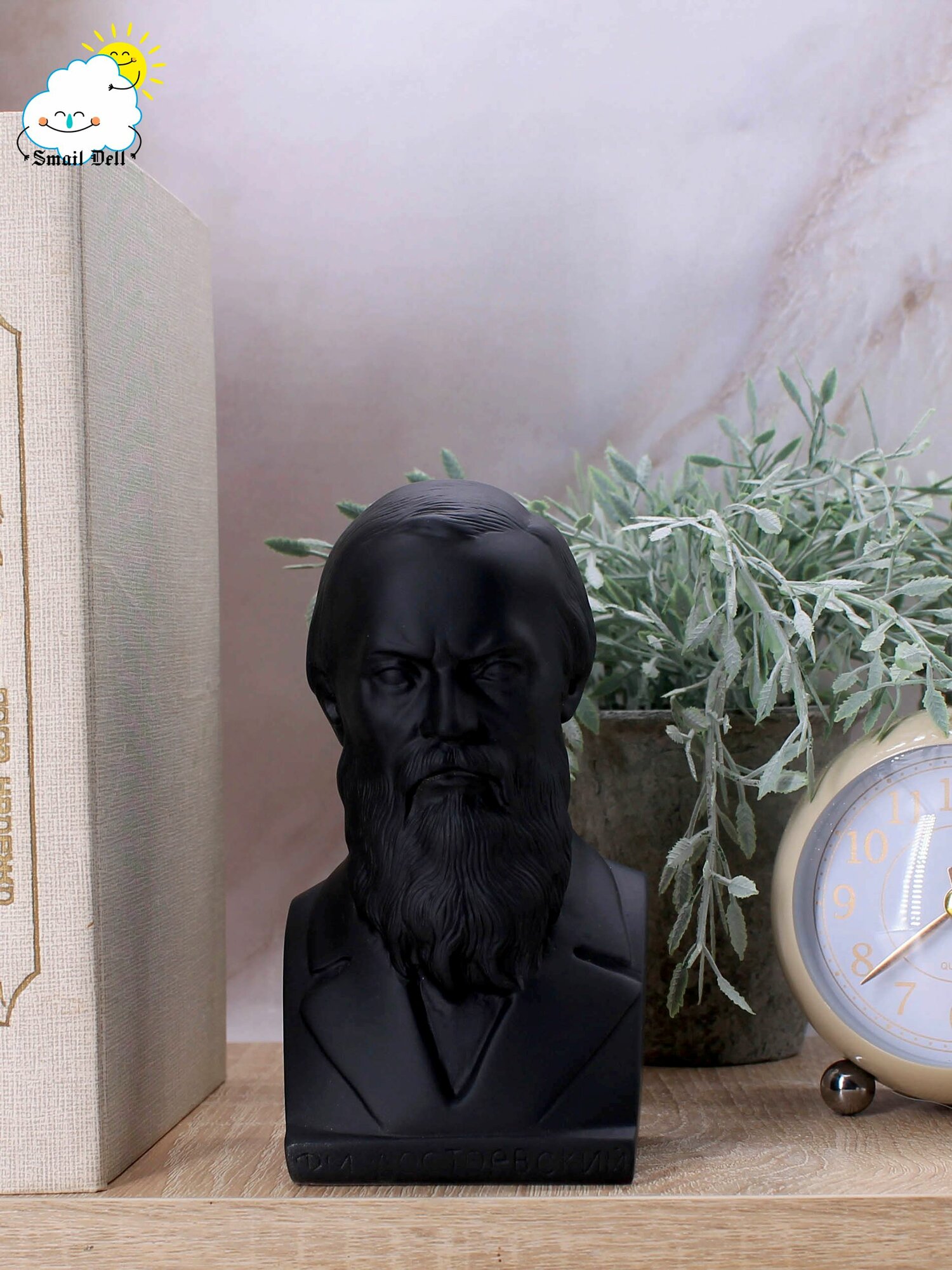 Статуэтка бюст Достоевский Ф. М. , гипс , 14 см , цвет черный матовый