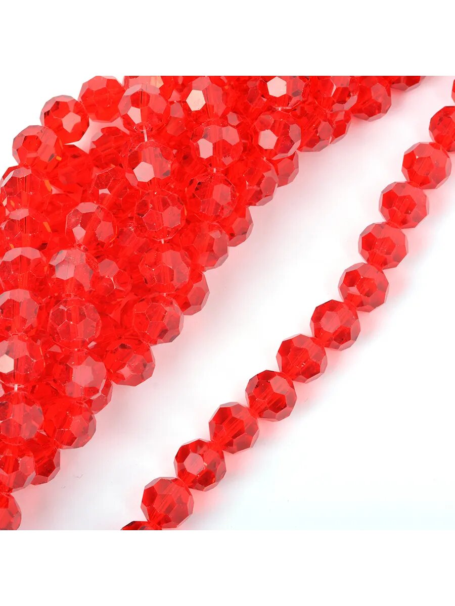 Бусины граненые Рондель (стекло) на нитях