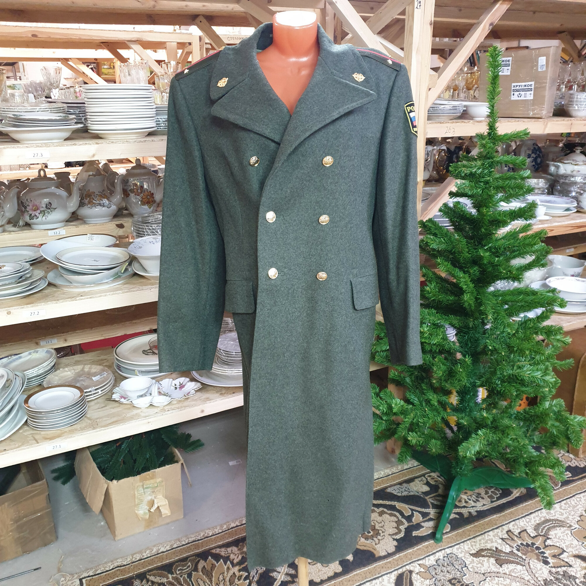 Плащ шинель военный, 48 размер, шерстяной, длина 115 см, полуобхват груди 55 см. Винтаж, СССР.