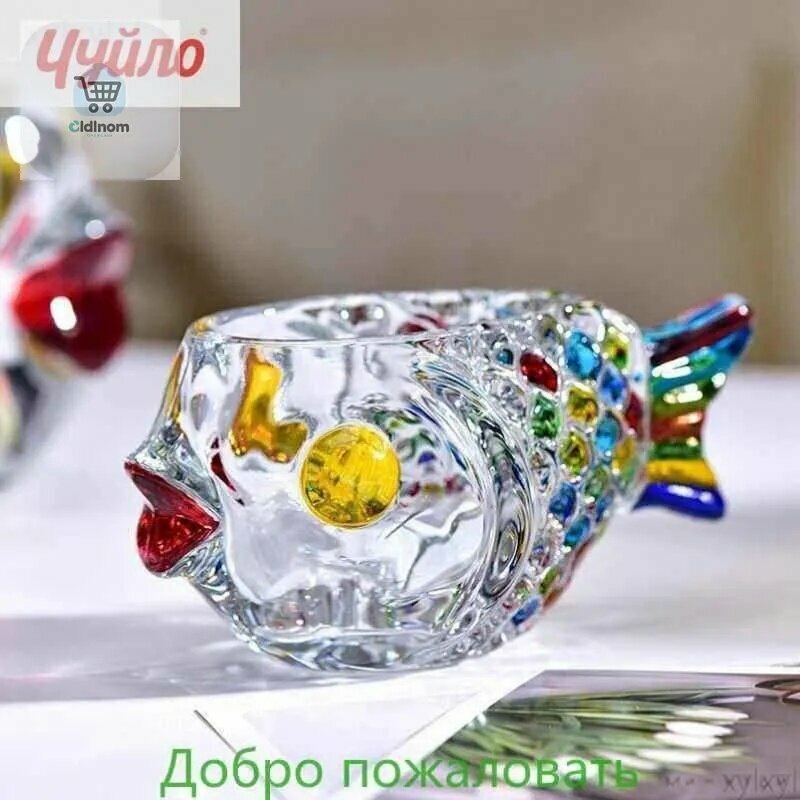 Ваза "Витражная банка для хранения", 8 см , Стекло, 1 шт
