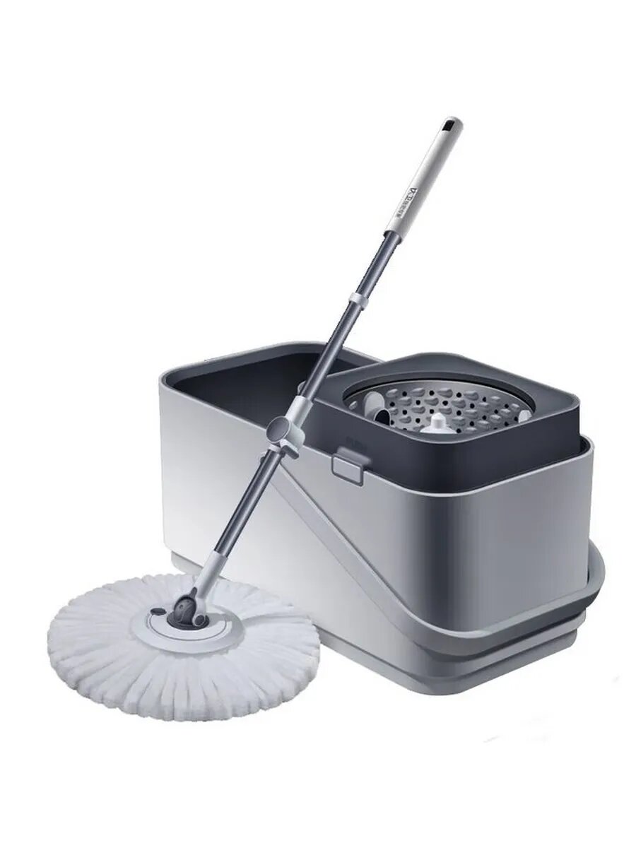 Швабра Дэвид с вращающейся насадкой, 4 сменных, белая