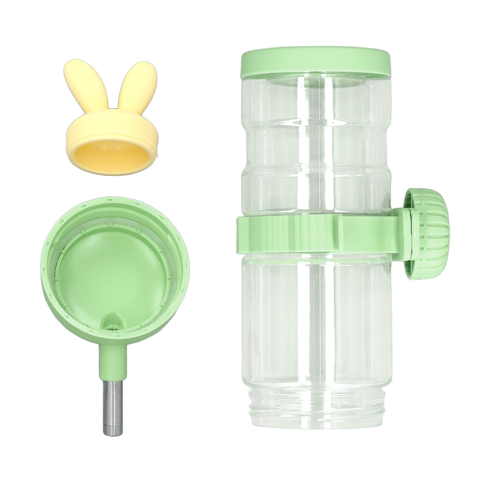 Подвесная поилка для домашних животных, многофункциональная, герметичная, большой емкости, для мелких животных (кроликов, морских свинок, ежей, крыс), зеленая, 900 мл.