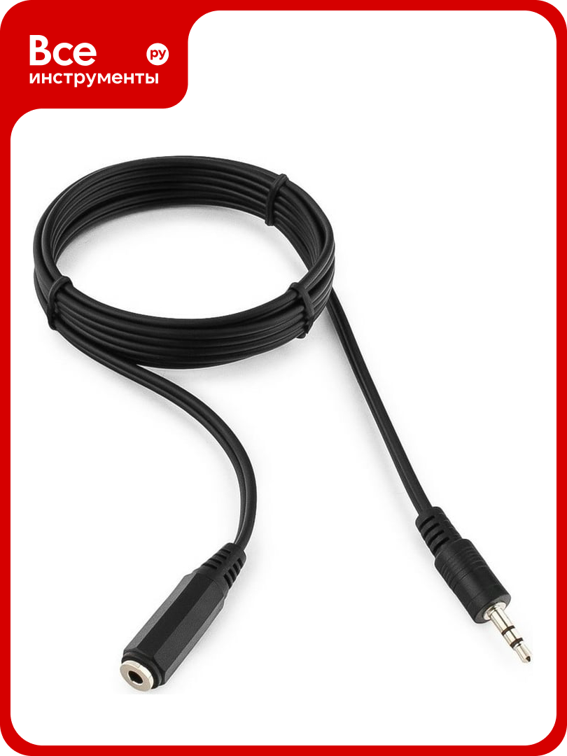 Кабель Cablexpert аудио удлинитель, Jack 3.5(M)/Jack 3.5(F), 1.5м, черный, пакет CCA-423