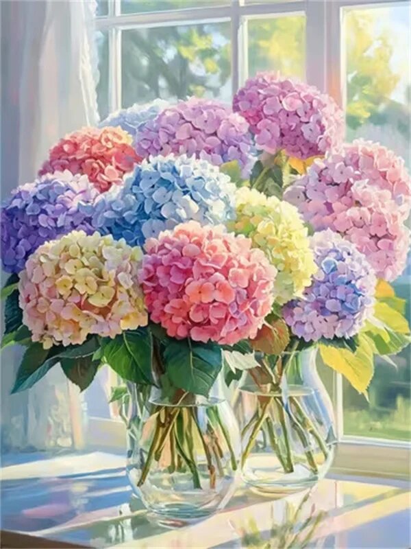 Хуакан алмазная живопись гортензия цветок Full Square 45x60cm