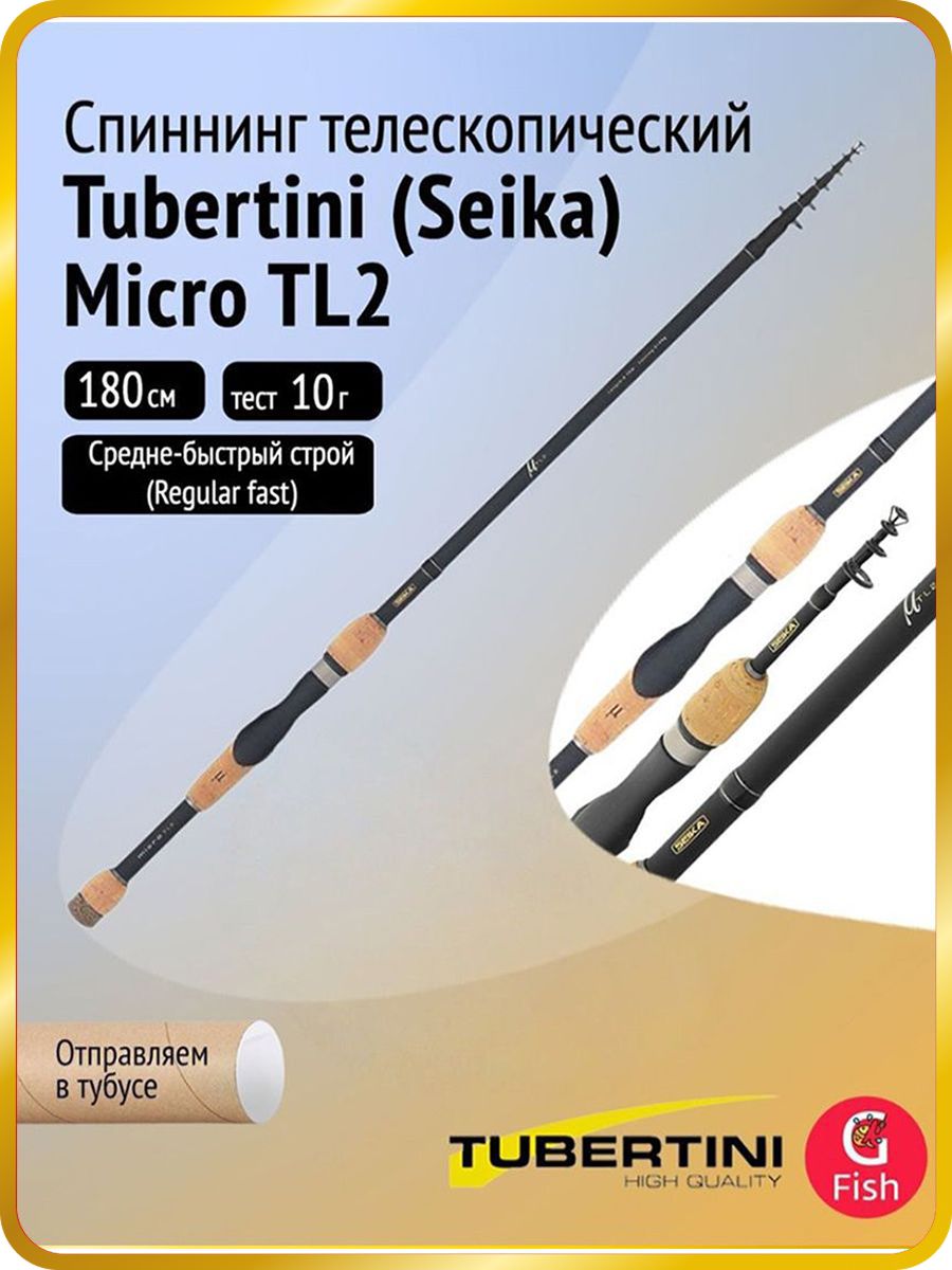 Спиннинг телескопический компактный Tubertini (Seika) Micro TL2 1,80 м, 0-10 gr, карбон, пробка+EVA