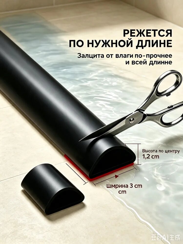 Силиконовая водоудерживающая лента, барьер для душа, силиконовая водоудерживающая лента.1-3 метра