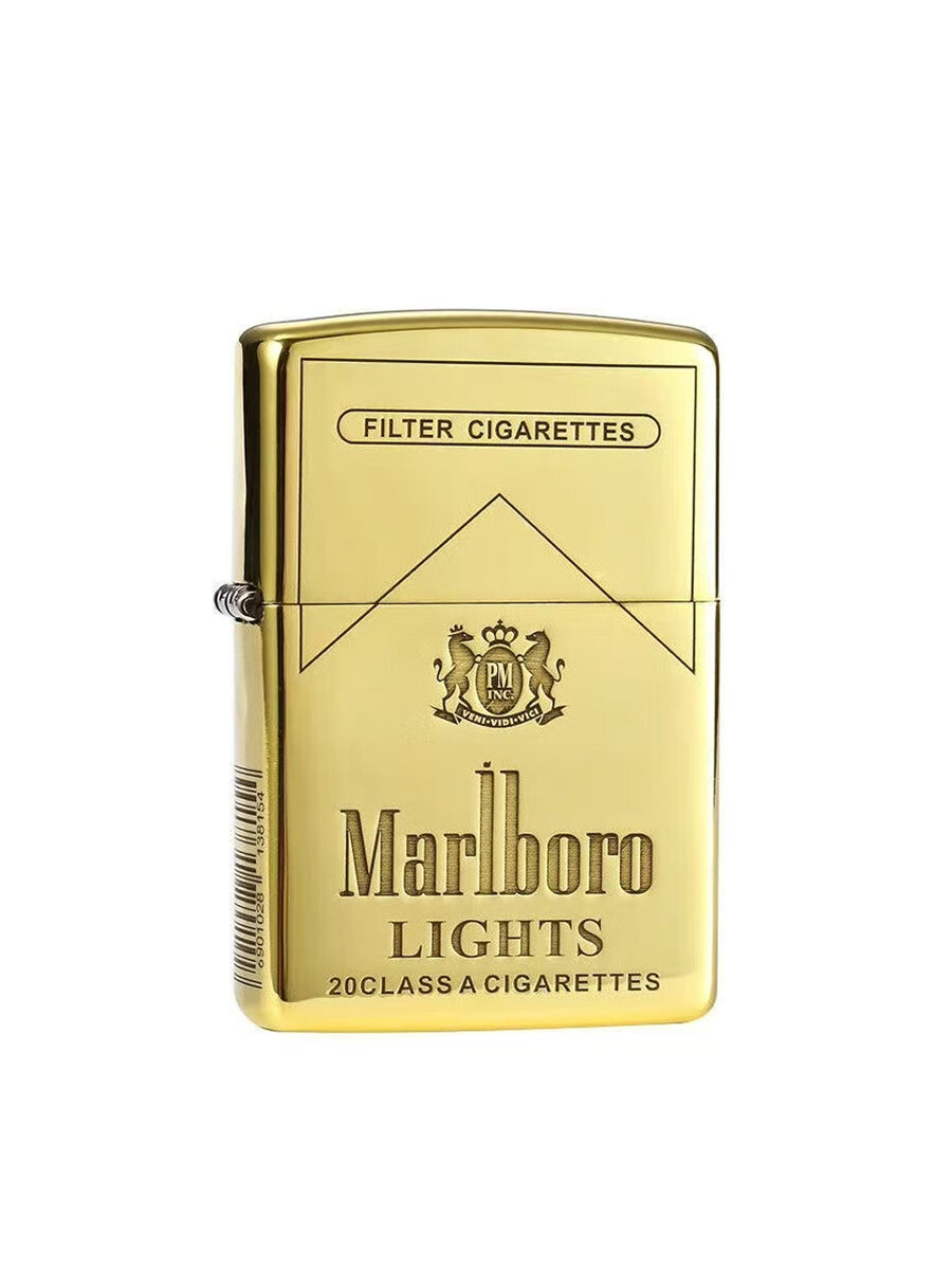 Зажигалка Zippo Marlboro глубокая гравировка (латунь) (пустая, без топлива), черный, rose gold,1