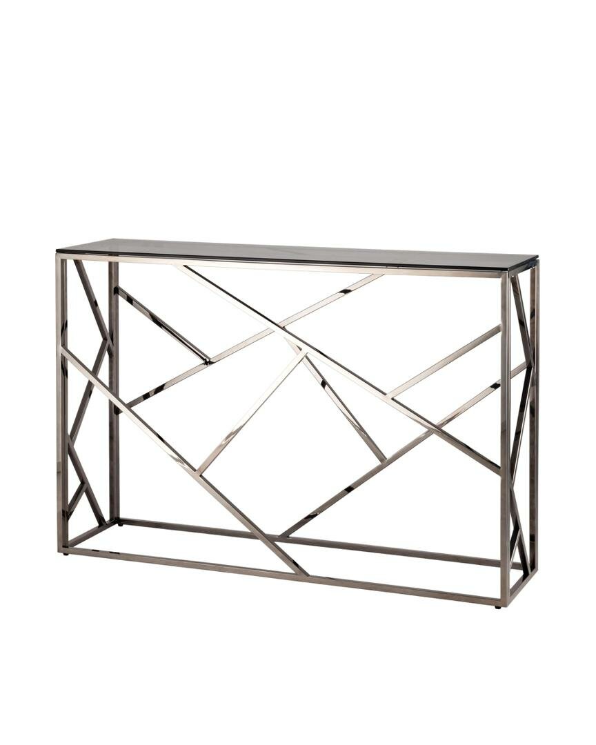 Консоль Stool Group Консоль АРТ деко 115*30 стекло smoke сталь тёмный хром арт. УТ000001965
