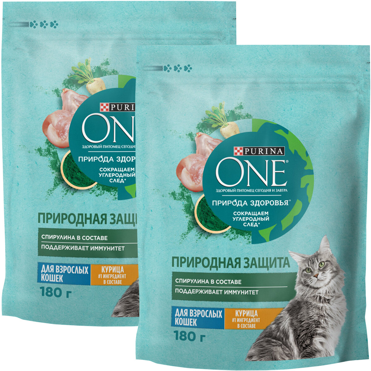 PURINA ONE природа здоровья для взрослых кошек с курицей (0,18 + 0,18 кг)