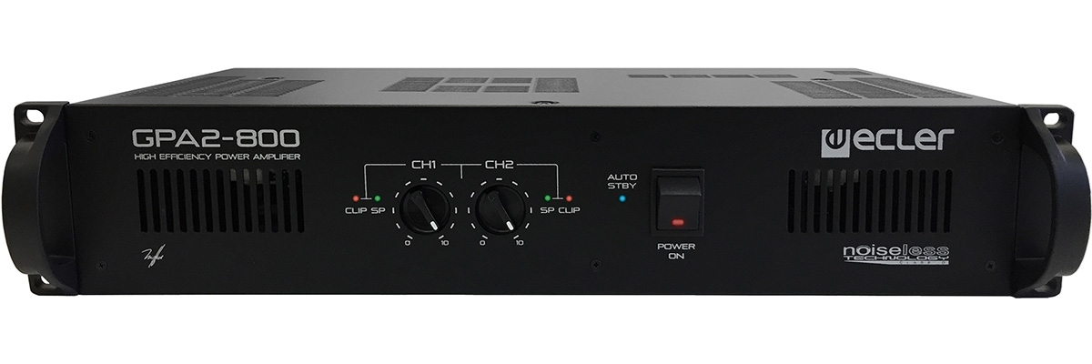 Ecler GPA2-800- Усилитель мощности 2x1000 Вт – 2 Ом, 2x640 Вт – 4 Ом, 2x347 Вт – 8 Ом, 1х1150 Вт – 8 Ом