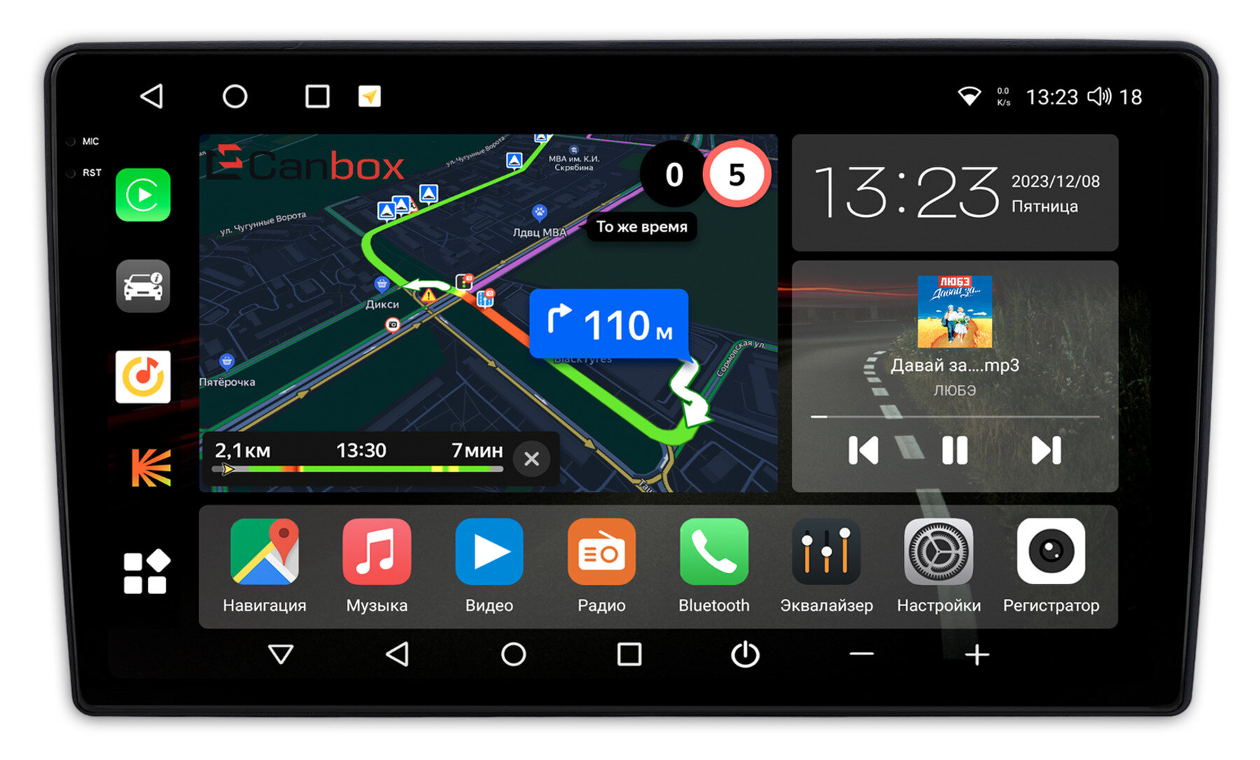 Штатная магнитола Mazda Demio (DW) 1996-2003 Canbox M-Line 2K 4178-10-1280 на Android 10 (4G-SIM, 4/64, DSP, QLed)