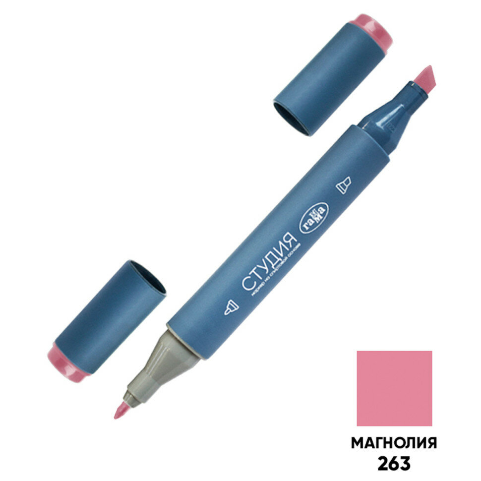 Маркер двусторонний для скетчинга Гамма "Студия", корпус трехгранный, пулевид./клиновид. наконечники, магнолия, 12 штук, 365409