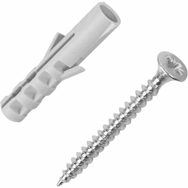 Дюбель потайной Standers PND 4x20 мм, с шурупом 2.5x25 мм, нейлон, 20 шт.