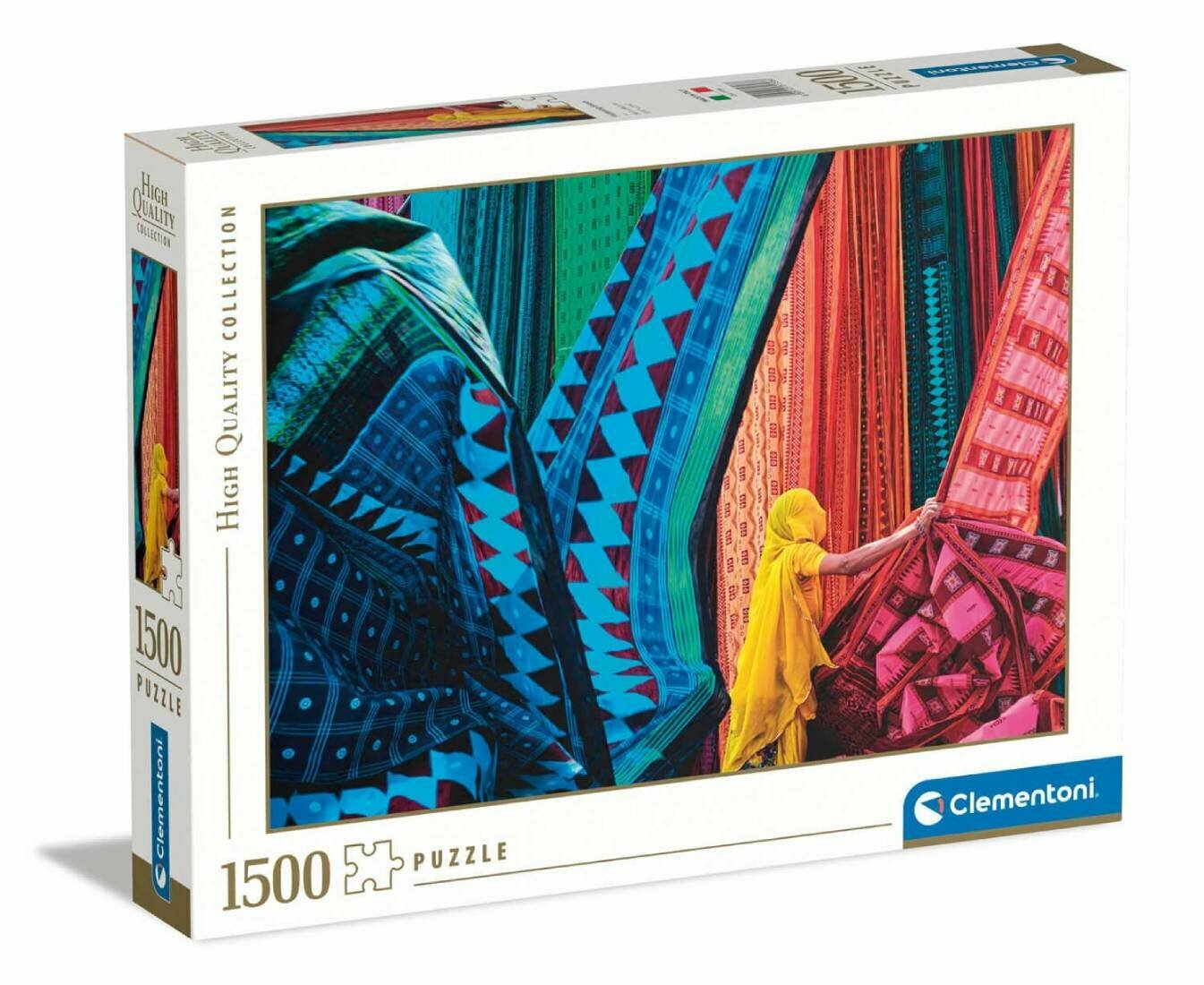 Пазл для взрослых Clementoni 1500 деталей: Разноцветные ткани