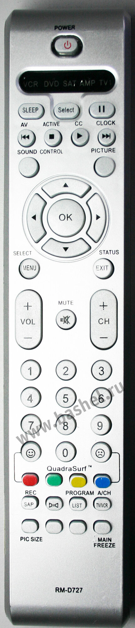 UNIVERSAL PHILIPS RM-D727 LCD, Пульт ДУ