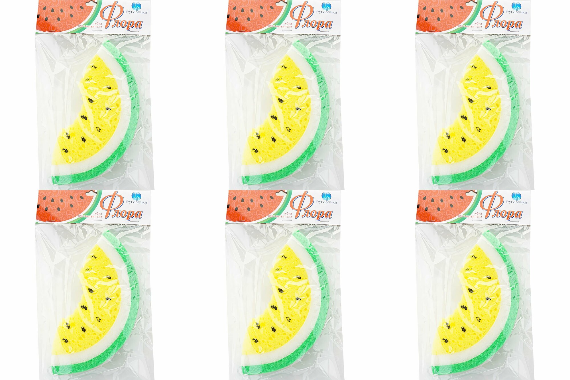 Русалочка Губка для тела флора, 6 шт.