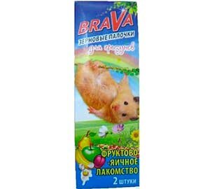 Лакомство для грызунов brava палочки фруктово-яичные 2шт