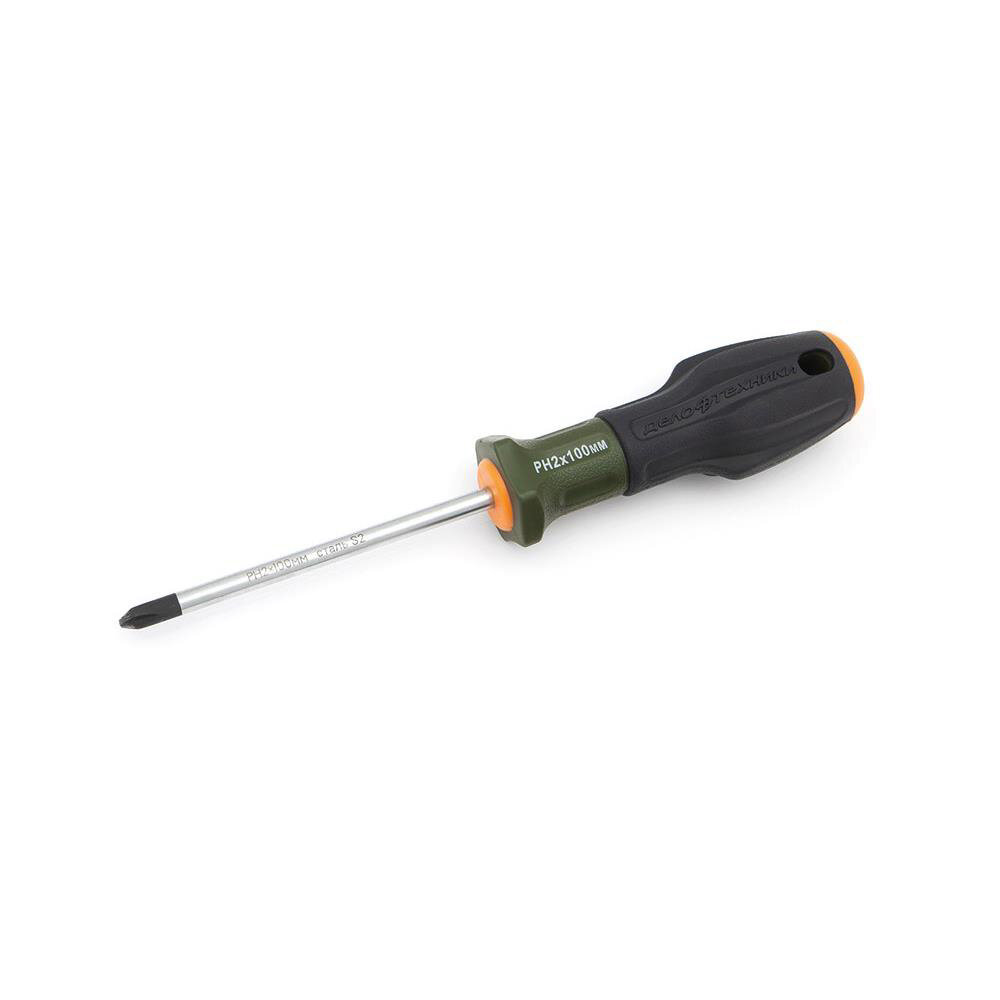 Отвертка крестовая PH2x100 мм ДТ c 2-х компонентной ручкой