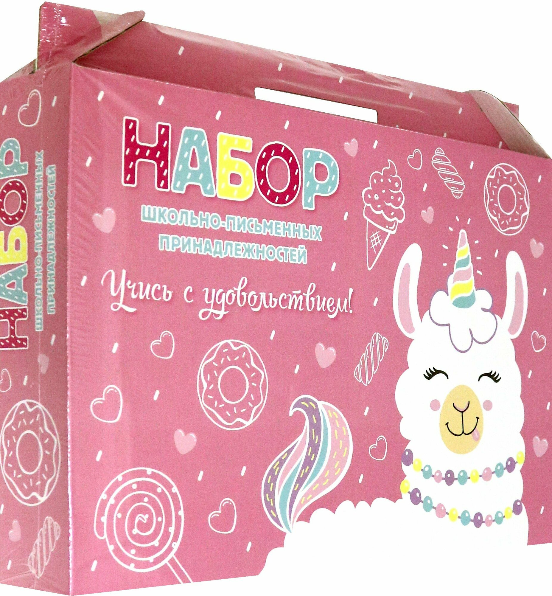 Набор школьно-письменных принадлежностей "Учись с удовольствием! Улыбнись", 27 предметов (Нп4_22859)