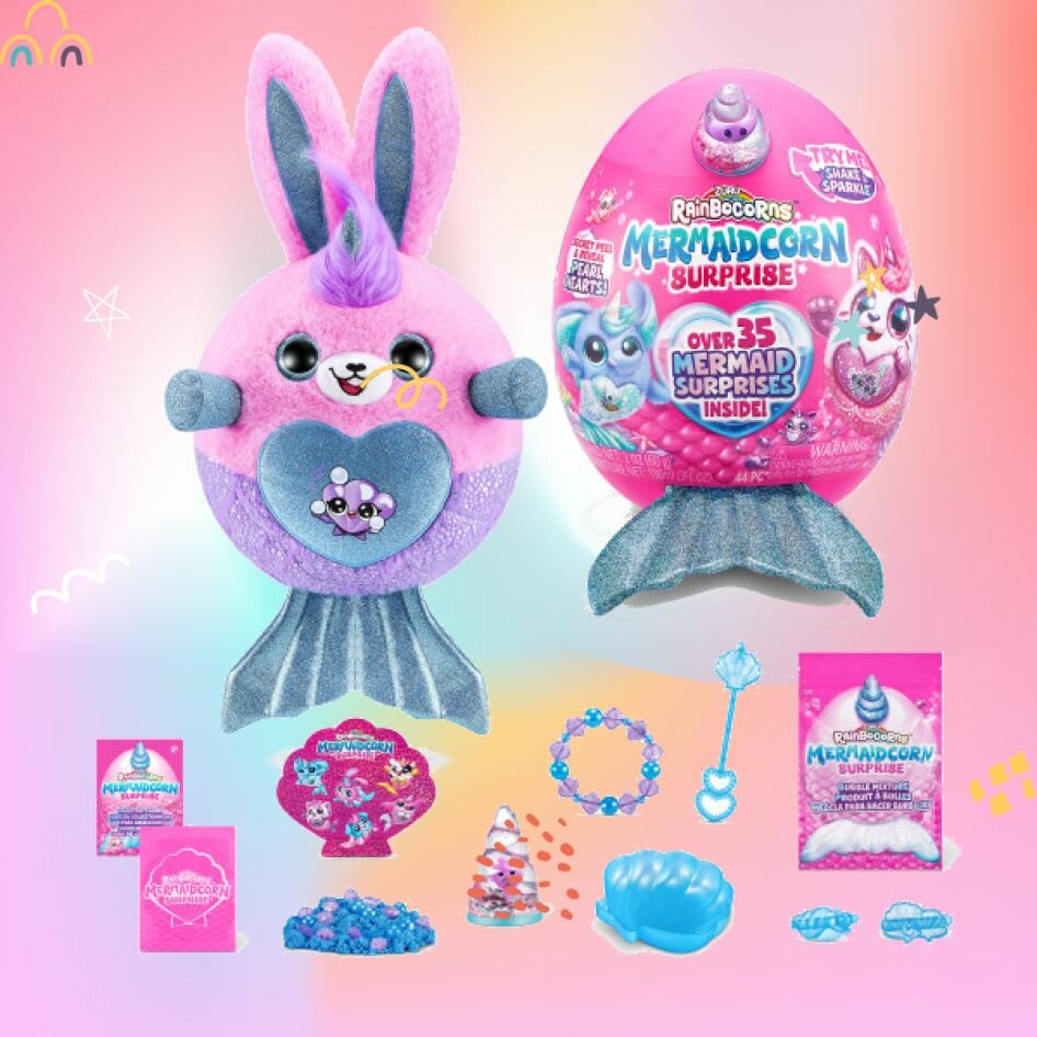 Мягкая игрушка Zuru RainBocorns Mermaidcorn Surprise яйцо зуру русалка Синий 24 см