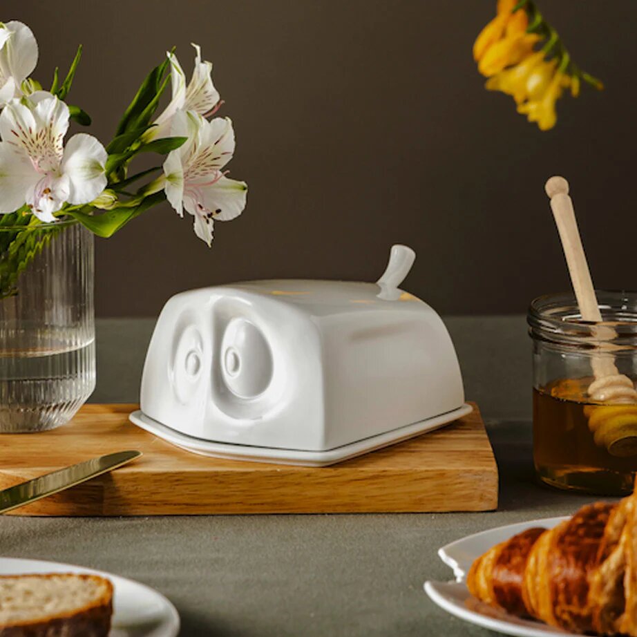 Масленка Tassen Hidden, 13 х 15,5 х 6,5 см, белая