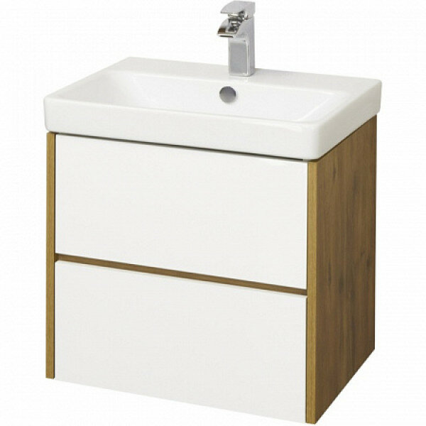 Тумба с раковиной Aquaton Сканди 70 1A2518K0SDZ90 белая/дуб рустикальный