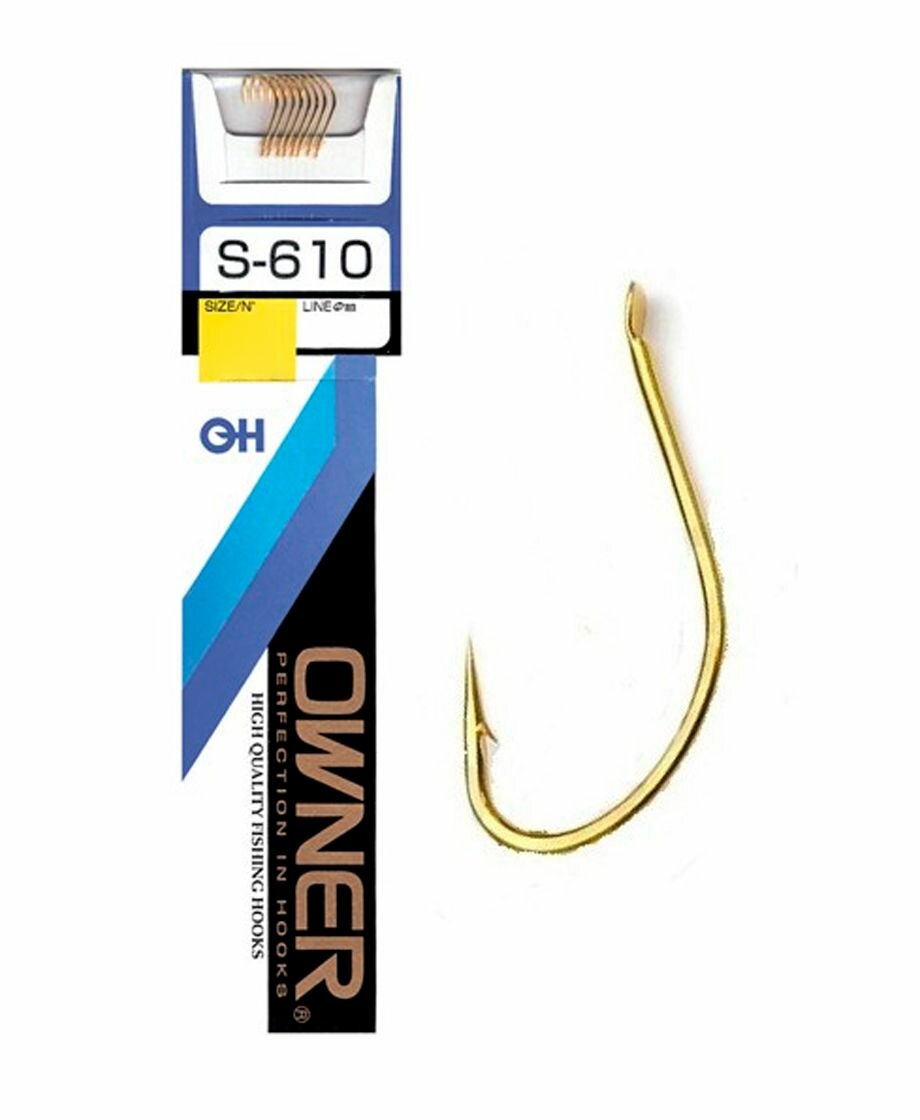 Крючок Owner S-610 (56917) #10-0.14mm / с поводком (8 штук в уп.)