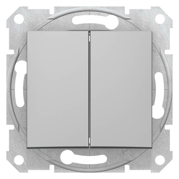 Выключатель 2-клавишный Schneider Electric SEDNA, скрытый монтаж, алюминий, SDN0300160
