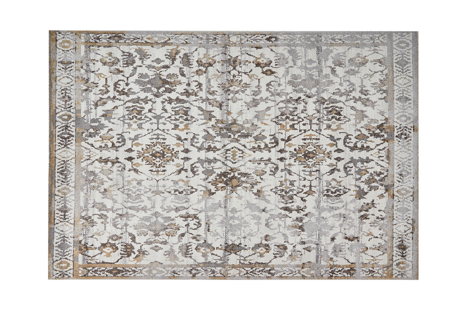 Ковер на пол BALAT Soft Florida, 160х230 см, прямоугольный, цвет белый/серый