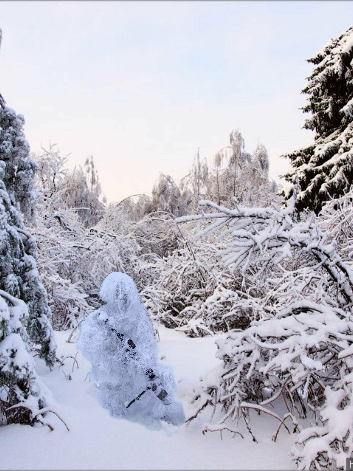Маскировочный халат защитный/ маскхалат белый
