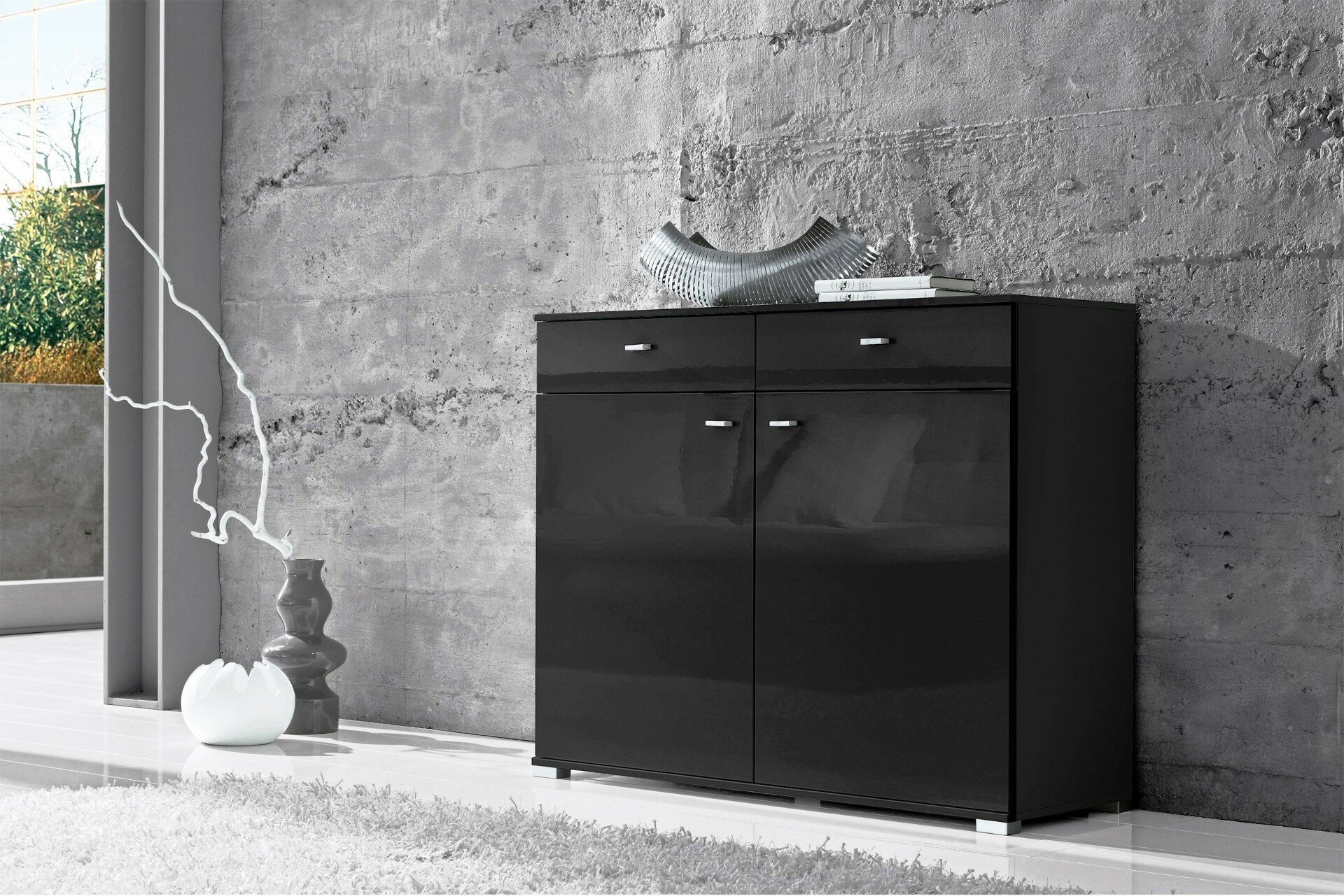 Комод Хоршед 9 МДФ (черный) NEW 90x51x90 см, черный, черный мдф GOODFORM