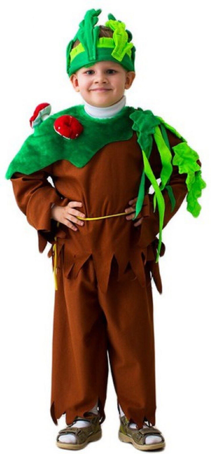 Карнавальный костюм детский "Леший", праздничный наряд для мальчика (шапка, кофта, пояс, штаны), 5-7 лет, рост 122-134 см